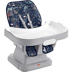 Fisher-Price Spacesaver Simple Clean High Chair Baby To Toddler Portable Dining Seat With Removable Tray Liner, Moonlight Forest [Amazon Exclusive]