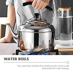 ERINGOGO 7 Liters Whistling Tea Kettle Stovetop, Stainless Steel Teapot Water Kettle with Fast Heating Base, Mirror Polished Camping Tea Maker for Gas, Induction