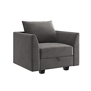 HONBAY Armrest Module for Modular Sectional Sofa, Pair of Sofa Armrest for Sectional Modular Couch, Velvet Grey