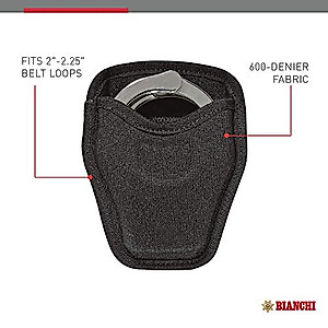 Bianchi Accumold 8034 Open Top Cuff Case, Fits Standard Handcuffs - Black