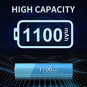 Deleepow AAA Rechargeable Batteries 1100mAh 1.2V nimh AAA Rechargeable Batteries 8-Pack 1200Cycles with USB LCD Charger