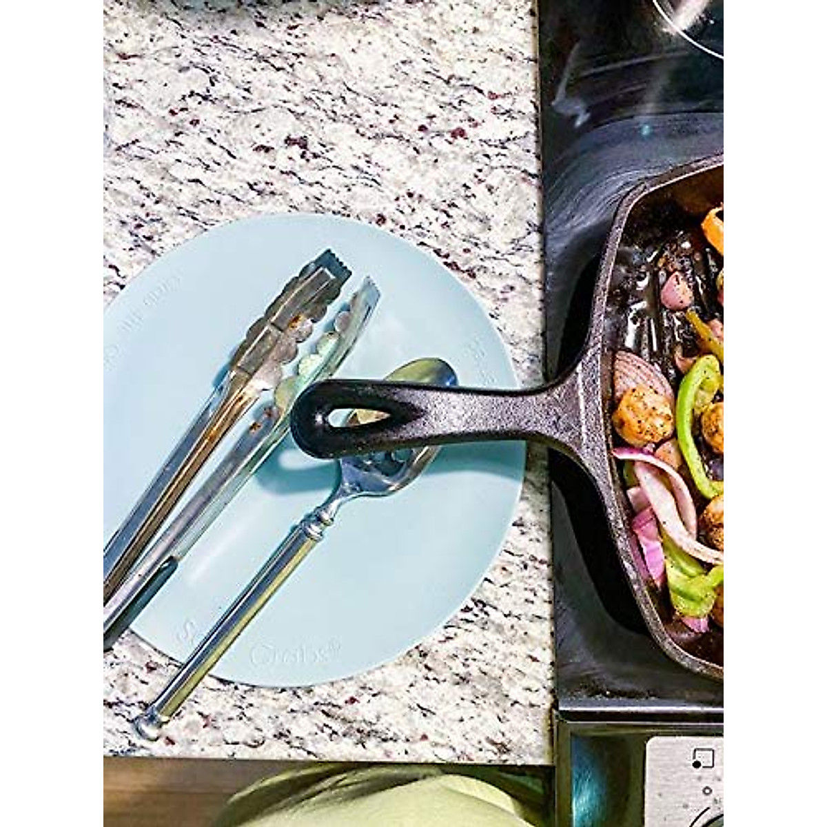 Safe Grabs 2 Color Bundle: Original Multi-Purpose Silicone Microwave Mat | As Seen on Shark Tank, GMA & The View (BPA Free, Heat Resistant, Dishwasher Safe), Blue & Mist