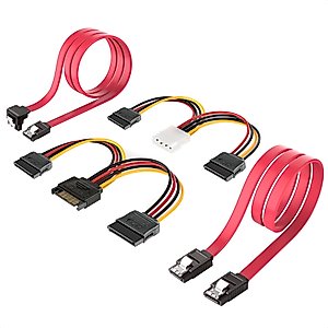 Inateck SATA Data Cable and SATA Power Splitter Cable,ST1003