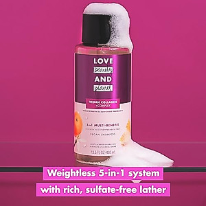 Love Beauty and Planet 5-in-1 Multi-Benefit Shampoo Vegan Keratin Collagen & Sun-Kissed Mandarin for a Deep Cleanse, Hydration, Strength, Fullness & Shine, 13.5 oz