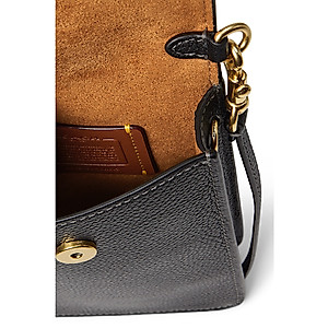 Coach Polished Pebble Leather C Phone Crossbody, Black