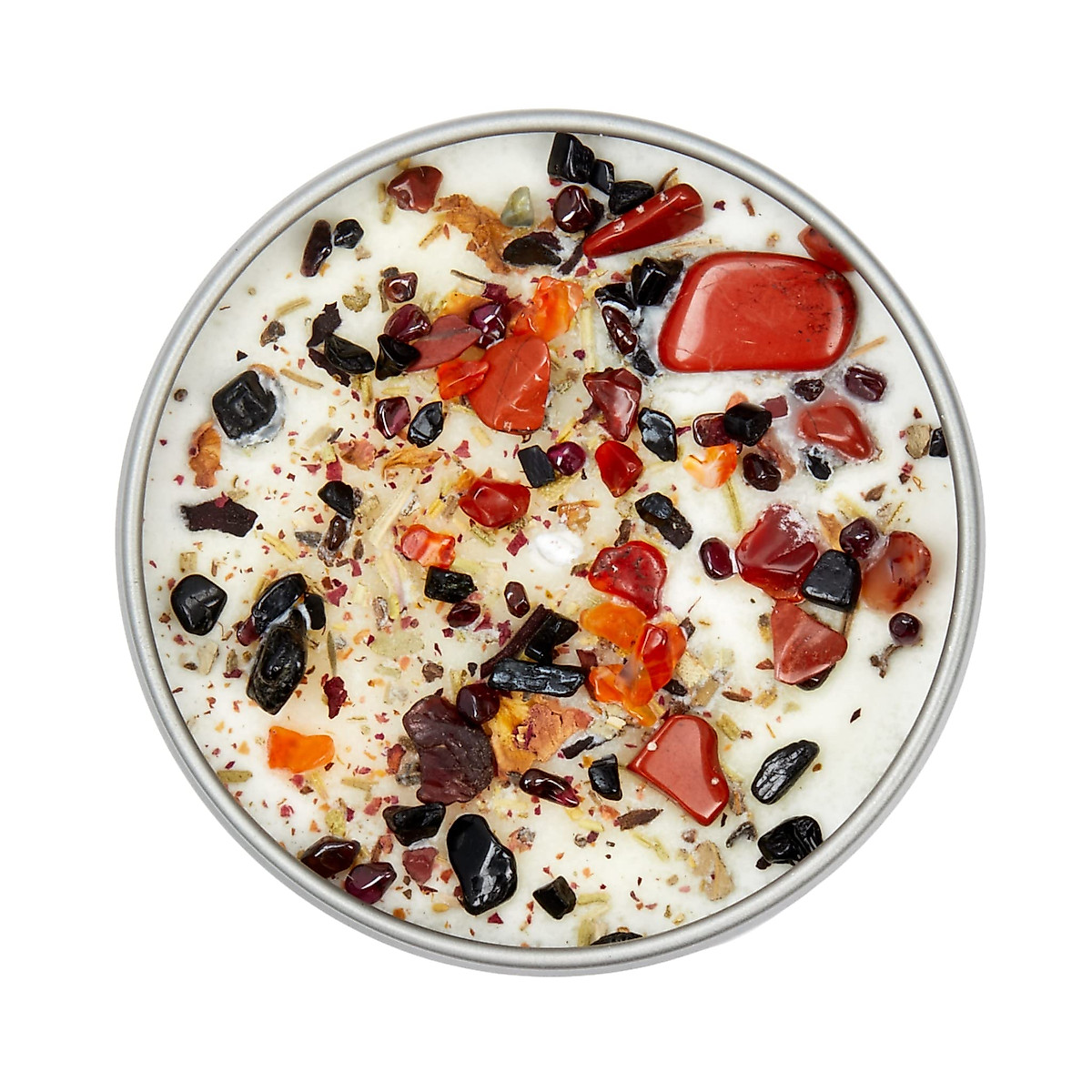 Dragons Blood Candle by New Moon Beginnings - Protection & Grounding - Herb, Flower, & Crystal Candles - Aromatherapy Soy Candle - 8oz Tin