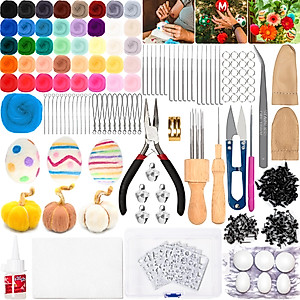 WOOLfully Fun Needle Felting Kit - Beginner Art Craft Kit - Wool Roving, Styrofoam Balls & Eggs - DIY Decor for Adults