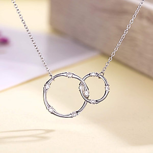 WISHMISS 21st Birthday Gifts for Her, 925 Sterling Silver Necklace, 21 year old birthday gifts for her, 21st birthday gifts for Women Best Friends (white gold)