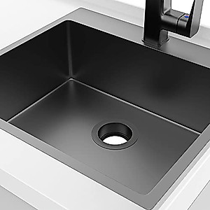 Sink Flange for Garbage Disposal Stainless Steel Fit Universal 3-1/2 Inch Standard Sink Drain Openings Kitchen Sink Garbage Disposal Replacement Accessories (Matte Black)