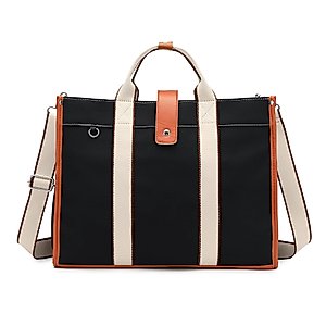 Laptop Bag for Women 15.6 Inch Lightweight Canvas Tote Bags Teacher Work Bag for School Travel