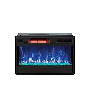ClassicFlame 26" 3D SpectraFire Plus Infrared Fireplace Insert with Glass - Black, 26II342FGT