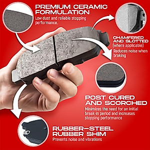 R1 Concepts Front Rear Brakes and Rotors Kit, Ceramic Brake Pads and Rotors |Hardware Kit|fits 2012-2020 Ford F-150 (Manual Parking Brake)