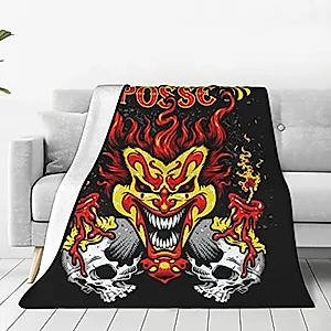 Insane Hip Clown Hop Posse Throw Blankets Flannel Blanket Lightweight Throw Blanket for Couch Bed Soft Warm Cozy 80"x60"