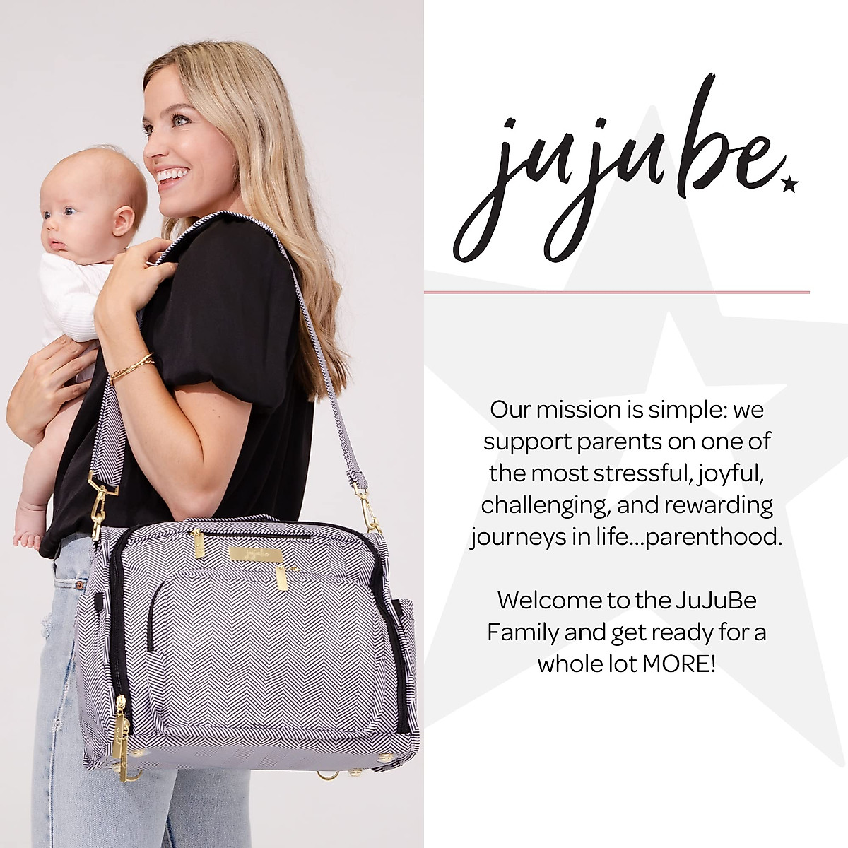 JuJuBe Diaper Bag, Travel Backpack and Large Tote with Portable Changing Pad, Stroller Hooks & Pockets for Baby Bottles, Diapers, Pacifier, Snacks, and Daily Essentials, BFF - Queen of The Nile