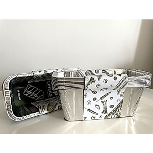 MESTAEK 30 Pack Drip Pans Compatible, 8" x 3.7" x 3" Griddle, Rear Grease Cup, Disposable Aluminum Foil for Baking, Cooking, Heating, Storing, Prepping Food