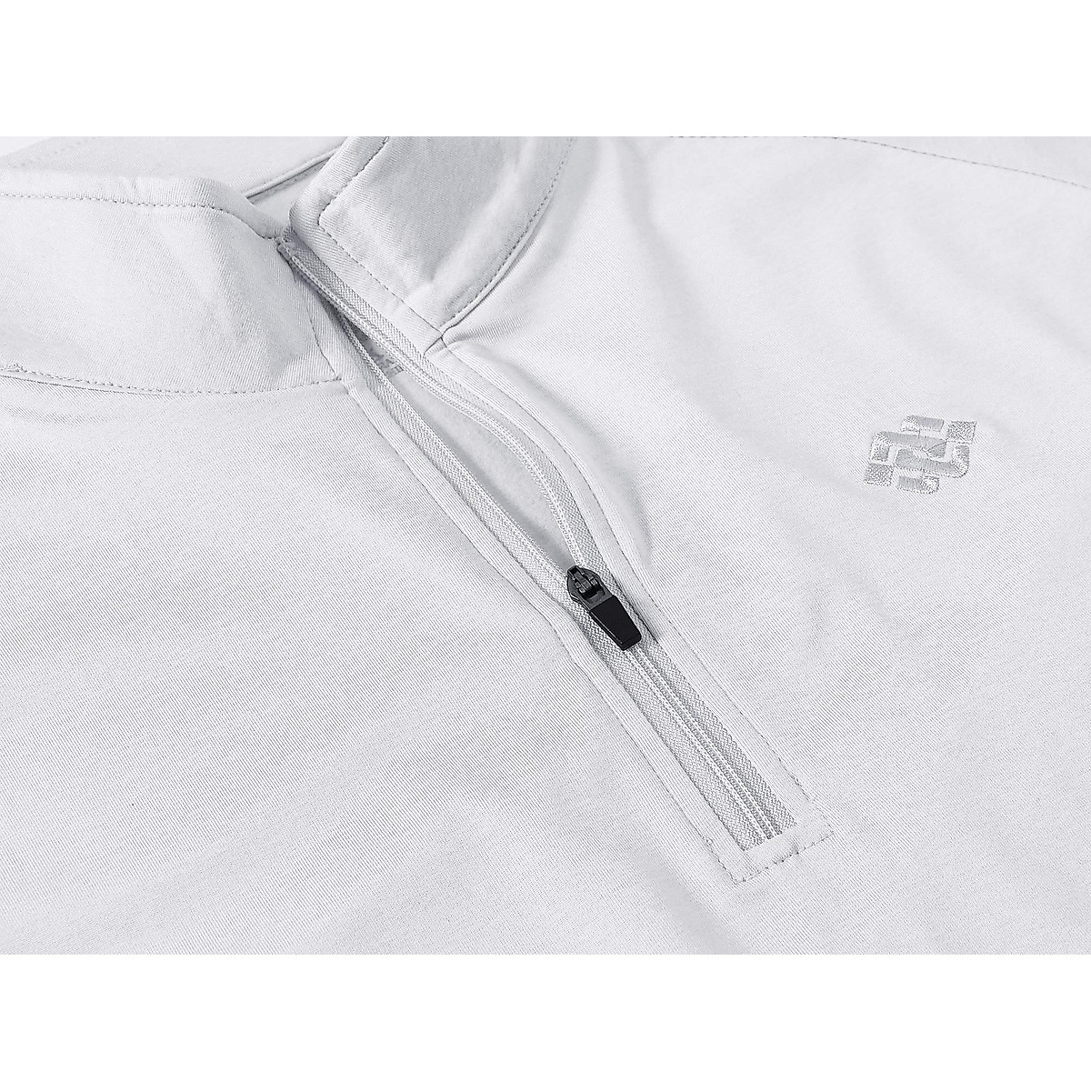 MoFiz Men's Golf Shirts Long Sleeve Shirts Sports Polo Shirts Athletic Jersey Shirts Inner Fleece Pull-on Zipper White Size L