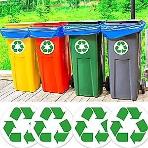 Pop Resin 1.5" Inch Recycle Logo Stickers Round Recycling Symbol Labels Self Adhesive Indoor and Outdoor Stickers 500 Per Roll