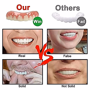 Upper and Lower Veneer, Dentures for Women and Men, Fake Teeth, Natural Shade! Fix Your Smile at Home Within Minutes!