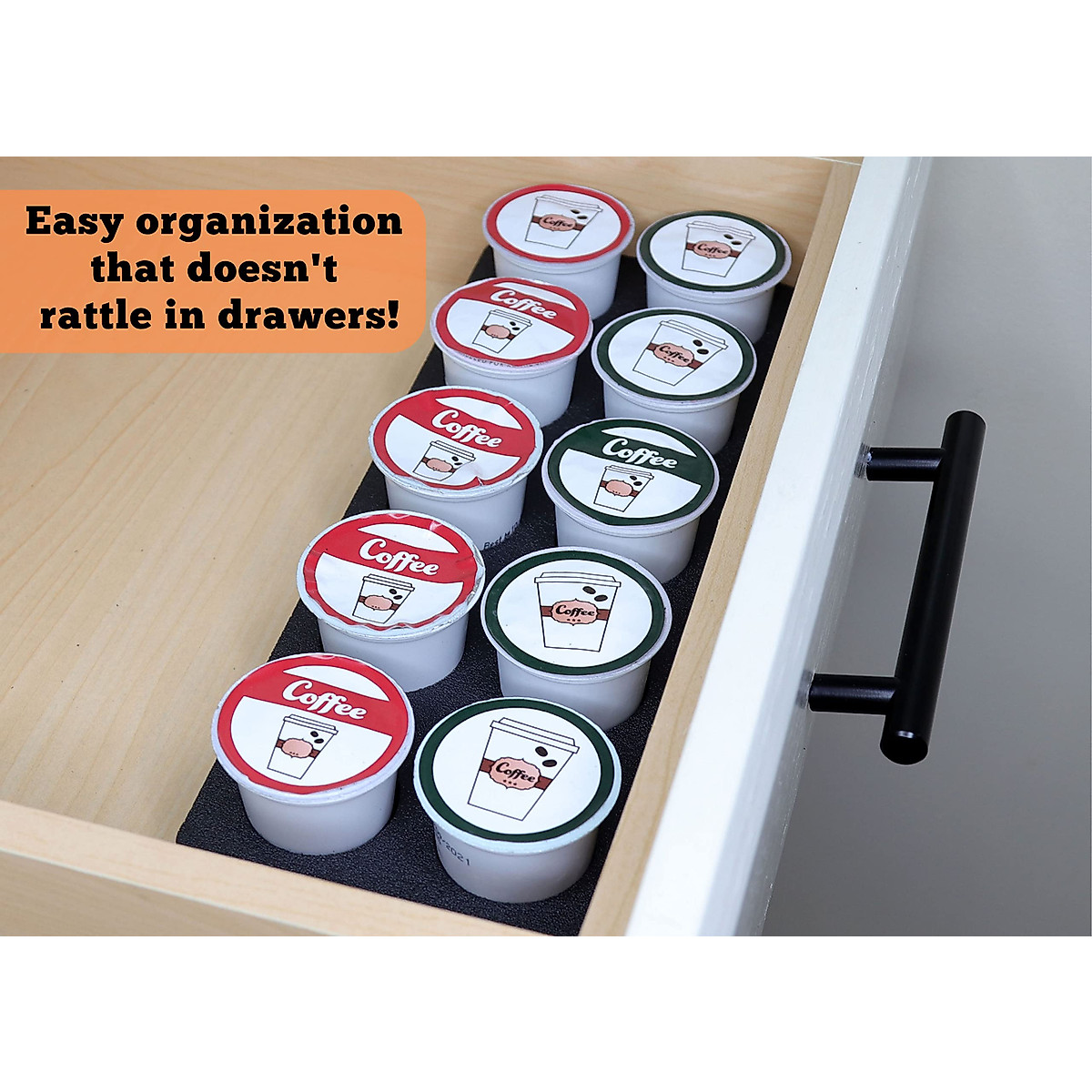 Polar Whale 2 Coffee Pod Storage Organizers Tray Drawer Insert for Kitchen Home Office Waterproof 4.5 X 11.75 Inches Holds 10 Compatible with Keurig K-Cup Made In The USA