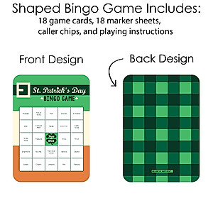 Big Dot of Happiness St. Patrick’s Day - Bar Bingo Cards and Markers - Saint Paddy’s Day Party Bingo Game - Set of 18