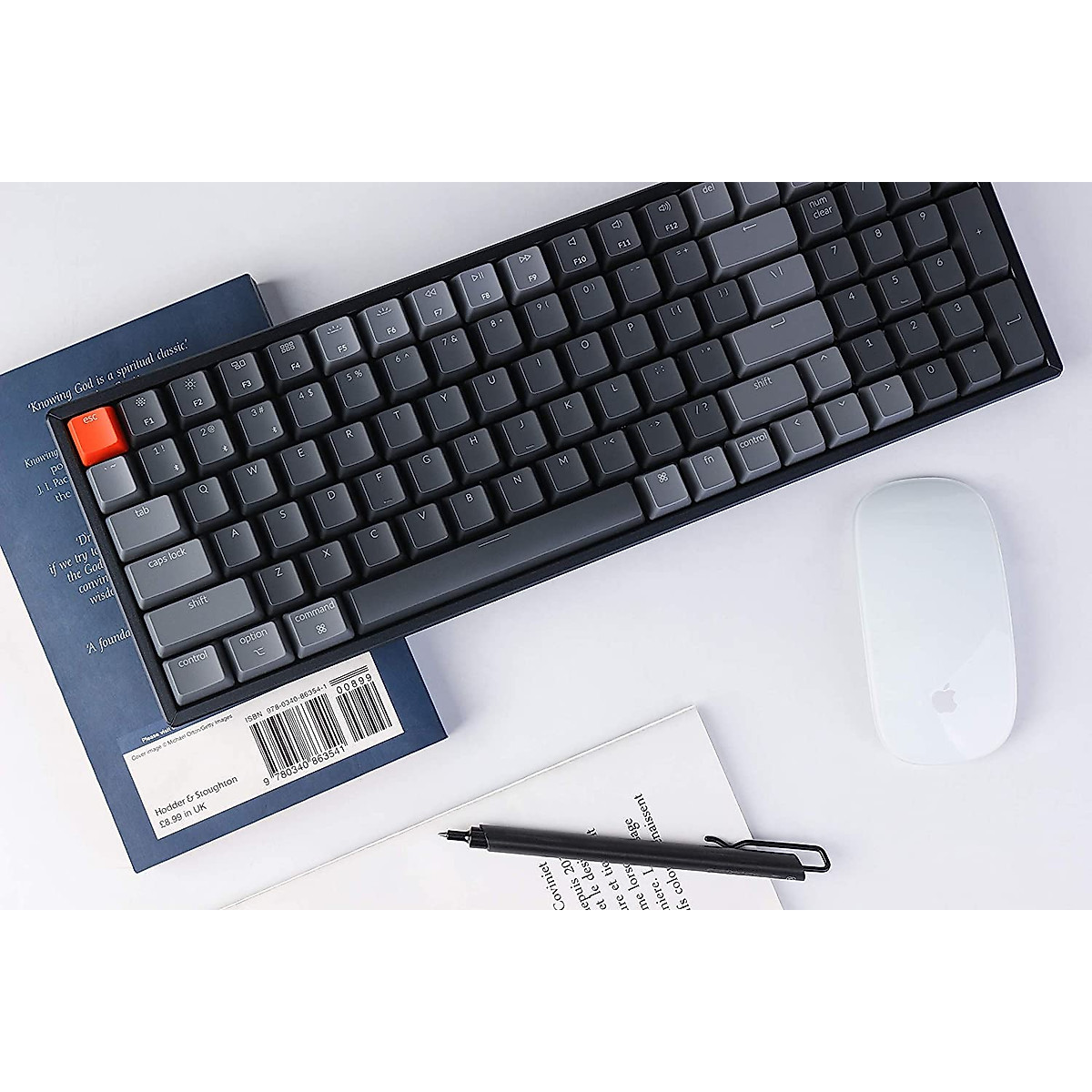 Keychron K4 Wireless Bluetooth/USB Wired Gaming Mechanical Keyboard, Compact 100 Keys RGB LED Backlit Gateron Brown Switch N-Key Rollover, Aluminum Frame for Mac Windows, Version 2