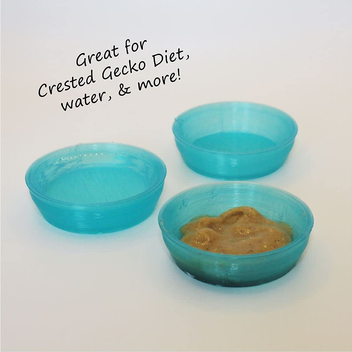 Stroodies 0.5oz Crested Gecko Bowls | Multi-Color |12-pack | (Multiple Colors (Aqua, Champagne, Clear, & Jadeite)