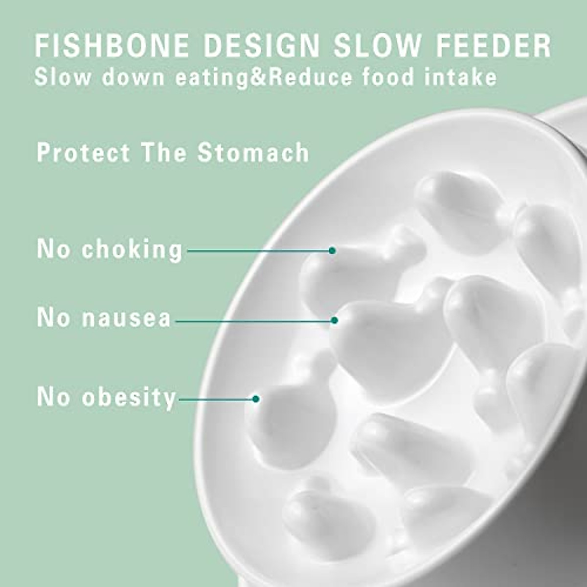 Raised Slow Feeder Cat Bowl, Fish Pool Design Elevated Slow Feeder Dog Bowls, Fun Interactive Bloat Stop Cat Slow Feeder Dry Food, Reduces Neck Burden Slow Down Eating Anti Vomiting Non-Slip No Spill