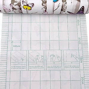 Yifely Colorful Butterfly Furniture Paper Decorative Vinyl Self Adhesive Shelf Drawer Liner 17x118 Inch