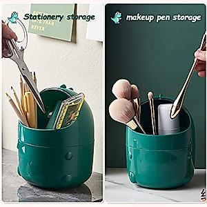 YISTOS 0.73 Gal Mini Desktop Trash Can with Lid, Cute Little Dinosaur Countertop Garbage Bin, Plastic Tiny Tabletop Wastebasket for Office/Kitchen/Coffee Table Room Decoration - Pink