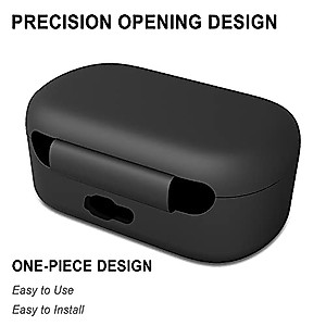 Geiomoo Silicone Carrying Case Compatible with TOZO T10, Portable Scratch Shock Resistant Cover with Carabiner (Black)