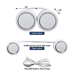 OBR KING Folding Portable Neck Fan, Electric Usb Rechargeable Hand Held Bladeless Pocket Fan, Mini Small Hanging Neck Fan Handheld For Walking/Outdoor/Travel/Office Use