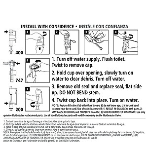 Fluidmaster 242 Toilet Fill Valve Seal Replacement Part, Fits 400A Fill Valve , Black