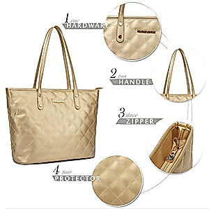 Montana West Quilted Handbag for Women Vegan Leather Tote Purse Shoulder Bag Large Fashion Satchel Hobo Purse MWC-084GD