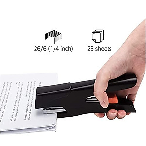 Amazon Basics Effortless Hand Held Plier Stapler, 25 Sheet Capacity, Black