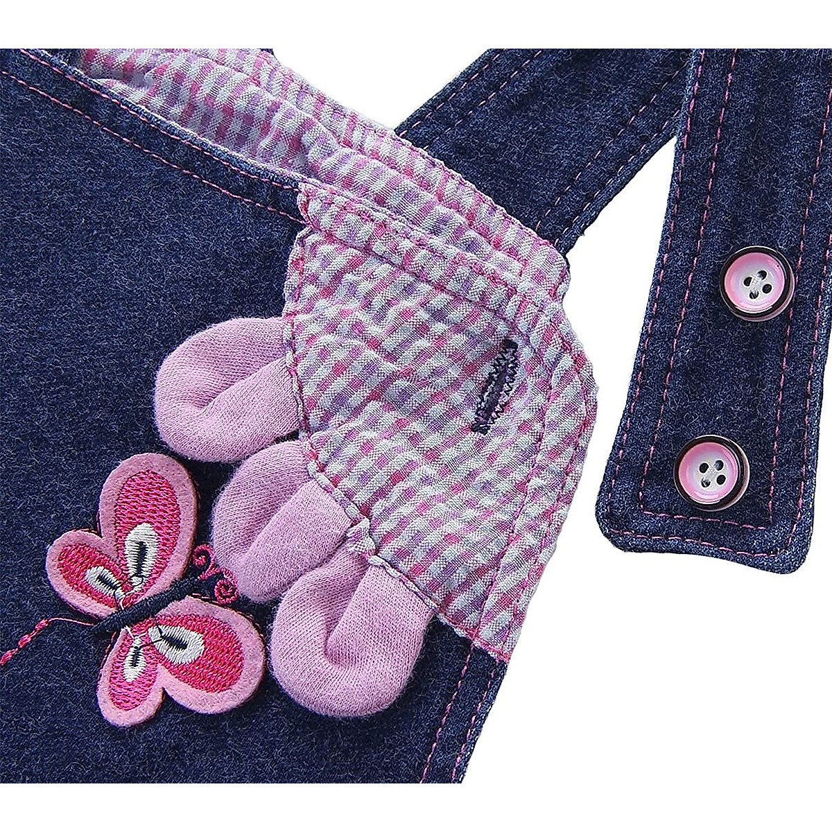 KIDSCOOL SPACE Baby Girl Jean Overalls,Toddler Denim Cute 3D Bunny Outfit,Blue,18-24 Months