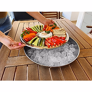 Maverick Unity Shrimp Cocktail Serving Dish and Bowl With Ice - Elegant and Large Platter for Seafood, Oysters, Crawfish, Veggies, Fruits, Salads.