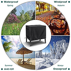 AKEfit Patio Stove Burner Covers, Outdoor Grill Cover for Camp Chef 2 Burners Stove, Heavy Duty Waterproof Protector for EX60LW EX60PP, 32''L x 16''W x 21''H, Black