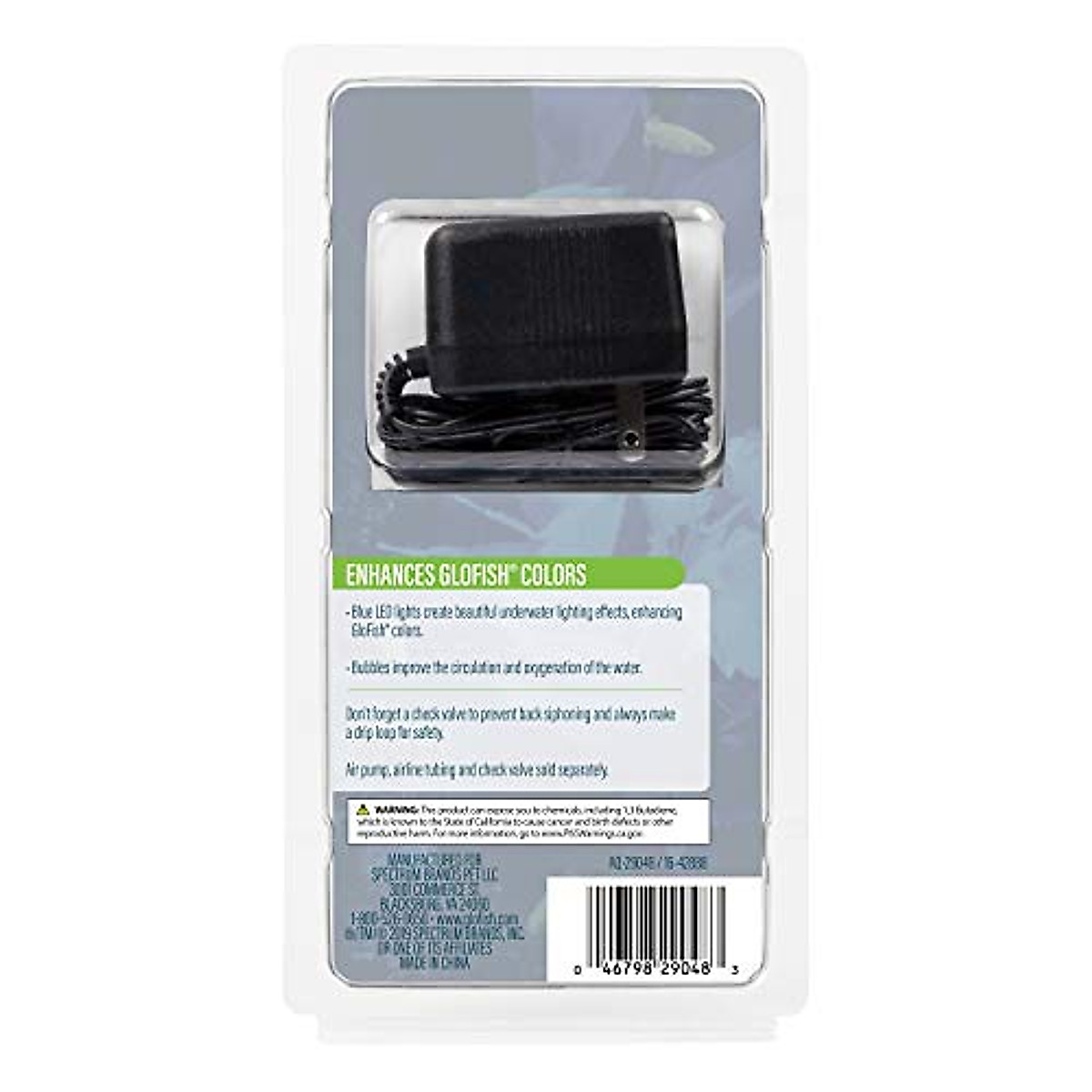 GloFish Blue LED Bubbler, Aquarium Lights With Air Stone For Fish Tanks 2.6-Inch x 4-Inch x 0.5-Inch