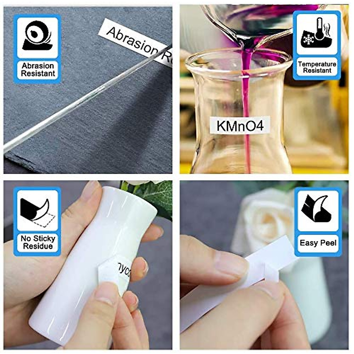 6 Pack Compatible with Brother P Touch 12mm 0.47 Inch Laminated TZ Label Maker Tape TZe TZ Label Tape for Brother Ptouch PT-D220 PT-D210 PT-H110 PT-D410 D600, White/Silver/Red/Blue/Yellow/Green