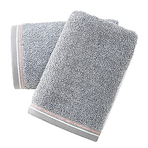 sense gnosis Yellow & Grey Striped Hand Towel Set of 2 Ultra Soft 100% Cotton Absorbent Decorative Hand Towels for Bathroom 13" X 29"