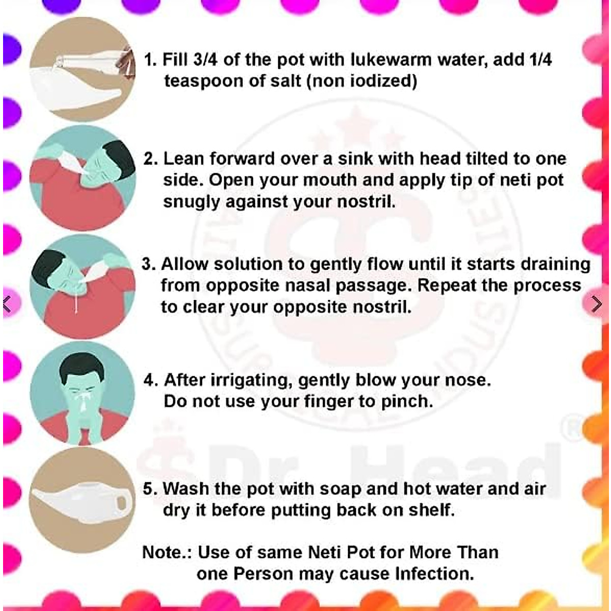 2activelife-Handcrafted Yoga Neti Pot for Nasal Cleansing & Sinus | Ayurvedic Jala Neti Nasal Wash (Red)