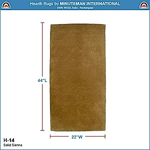 Minuteman International Sienna Solid Wool Hearth Rug, Rectangular