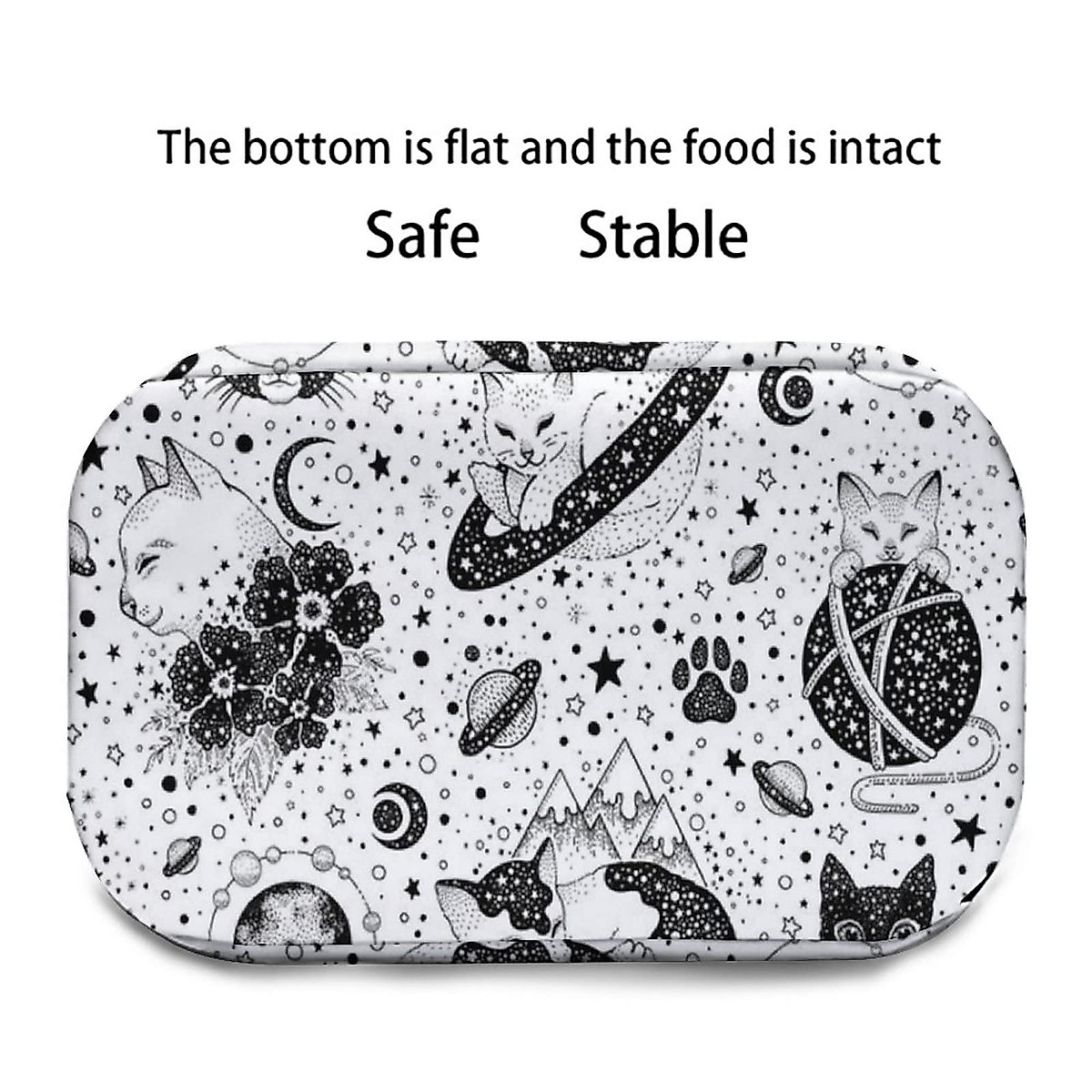Goth Cat Galaxy Lunch Bag, Lunch Box Portable Insulated Lunch Tote Bag, Thermal Cooler Bag for Women Work Outdoor