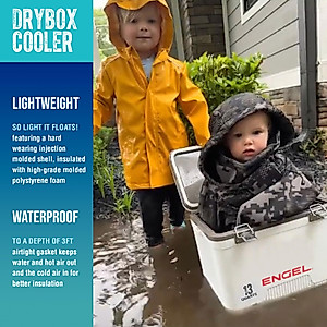 Engel UC13 13 Quart Leak-Proof, Air Tight, Drybox Cooler and Small Hard Shell Lunchbox for Men and Women in Black