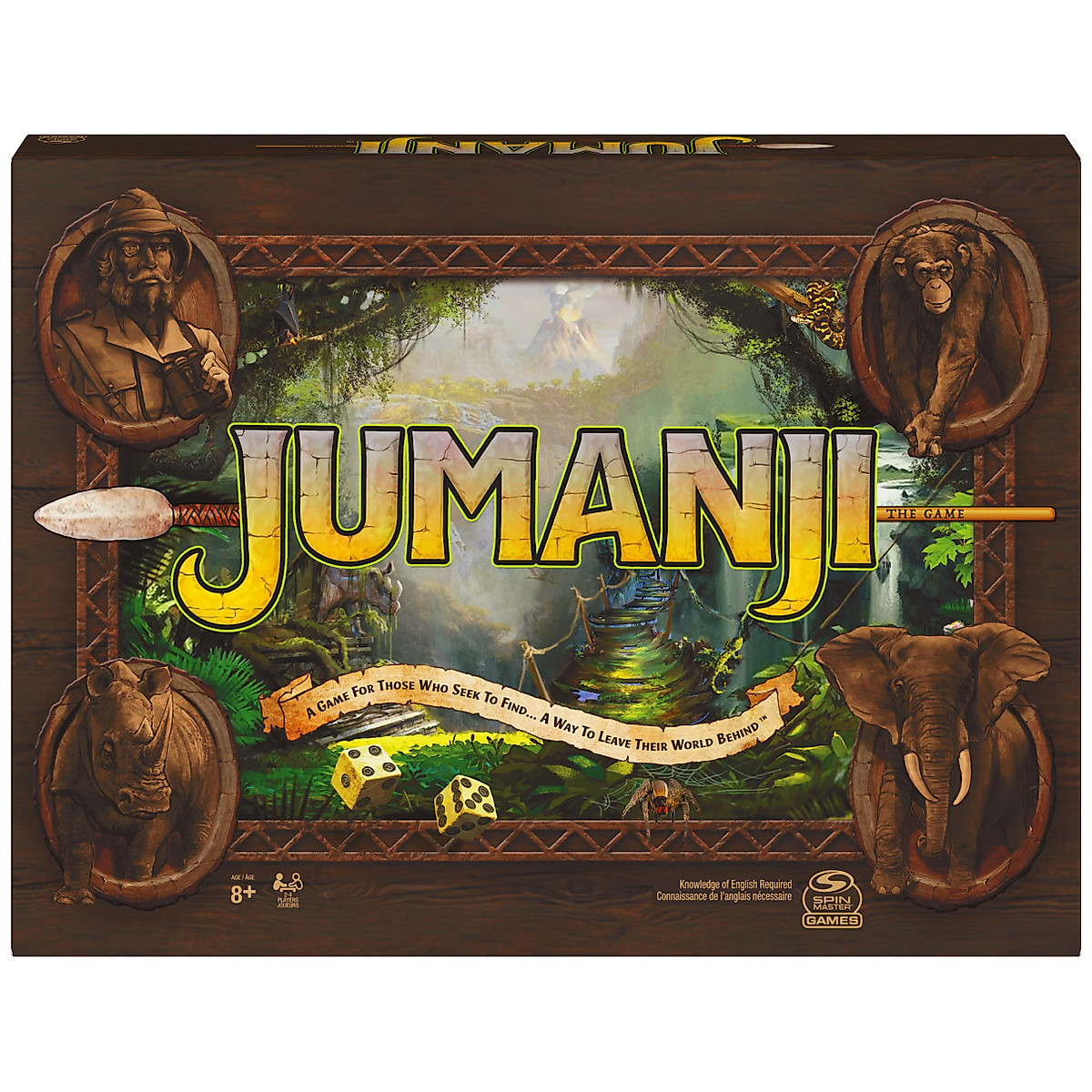 Jumanji The Game, The Classic Scary Adventure Family Board Game Based on The Action-Comedy Movie, for Kids and Adults Ages 8 & up