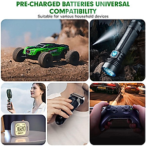 QOJH 18650 Rechargeable Battery, 2Pack 3.7v Lithium ion Battery 18650 3000mAh for Headlamp, LED Flashlight, Solar Lights, Toy, Mini Fans etc (Flat Top)