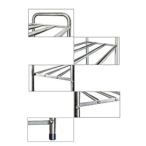 Botion 4 Tier Expandable Shoe Rack, Stainless Steel Shoe Shelf, Strong Weight Capacity Shoes Organizer, Easy to Install and Saving Space Standing Shelf with Sturdy Frame(4 Tier)