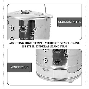 Operitacx Stainless Steel Burn Barrel Incinerator Cage Metal Fire Pit Garden Fire Cage Yard Debris Burn Incinerator Bin for Garden Paper Leaf Trash Wood Backyard Bonfire