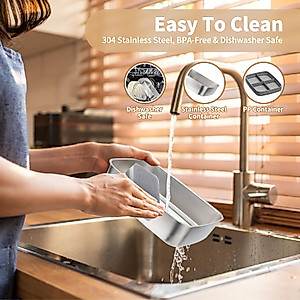 Geveniss Electric Lunch Box Food Heater with 2L Stainless Steel & 1L PP Fruit Container Bento Box, 90W (12V/24V/110V) Fast Heating Food Warmer for Car/Truck/Office Use, Ideal for Men, Women, Adults