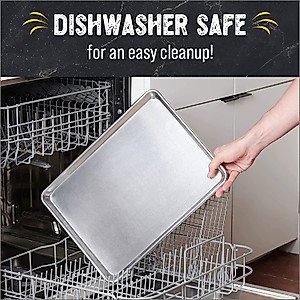 Checkered Chef Baking Sheet Set - Set of 2 Large 18" x 13" Stainless Steel Half Pans for Baking w/ Oven Safe Cooling Racks (2 Pack)